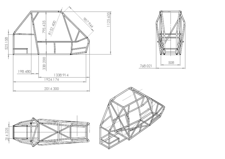 SAE Baja Chassis Drawing | PDF