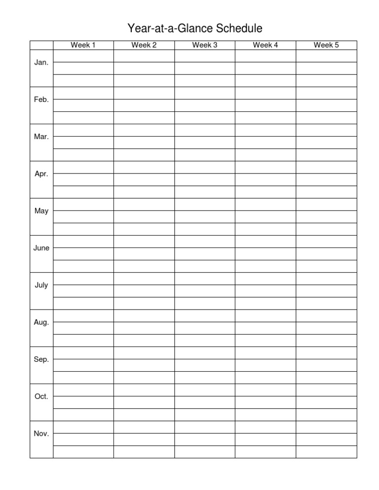 Year-at-a-Glance Schedule | PDF
