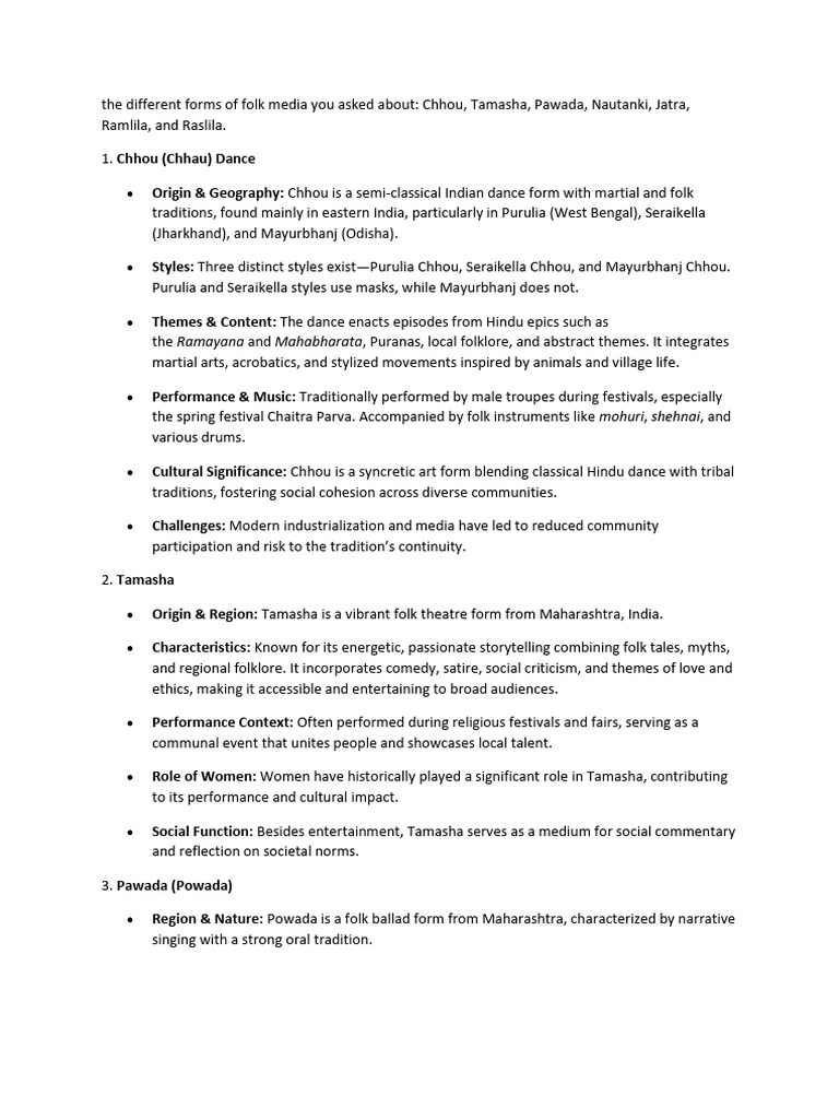 The Different Forms of Folk Media | PDF