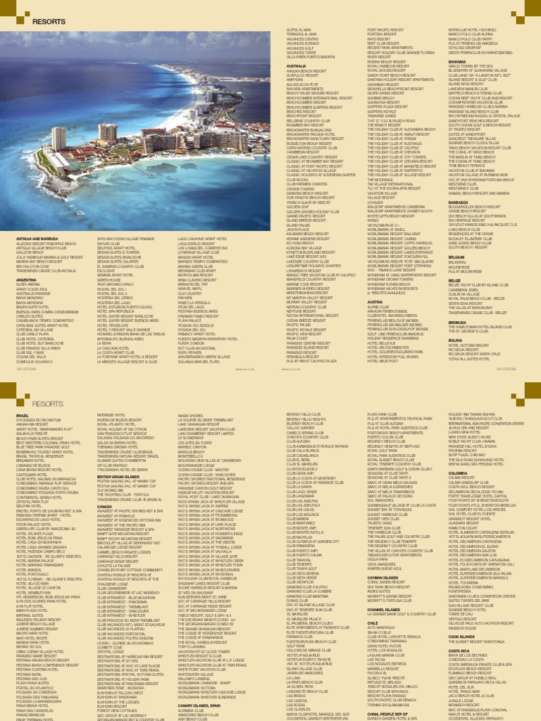 Rci Resorts | PDF | Resort | Hotel