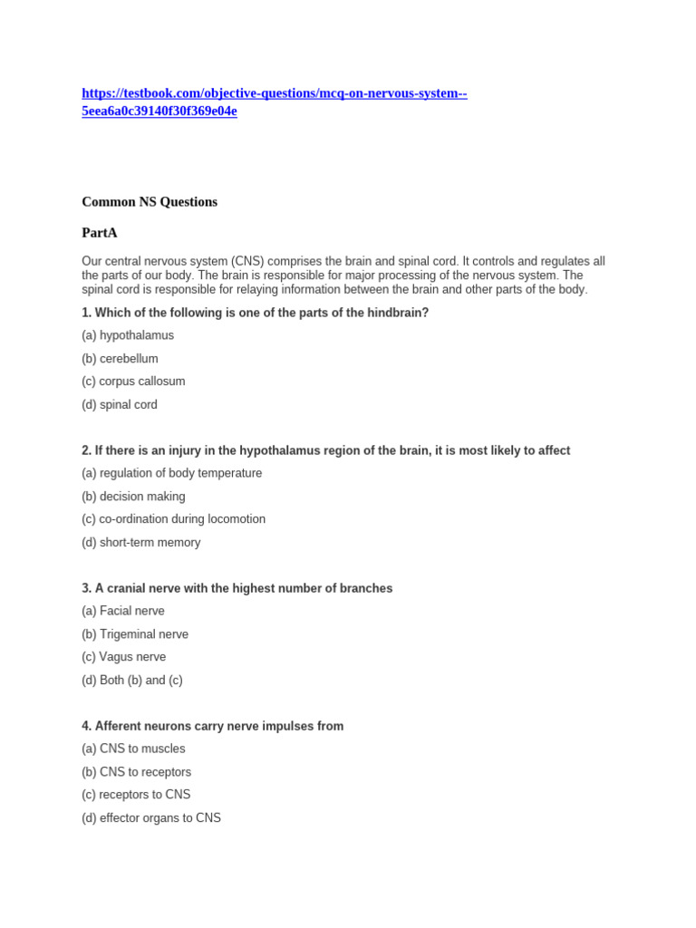 Common Anatomy Questions | PDF