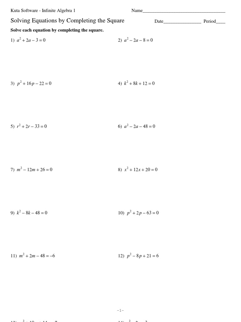 Solving Completing Square | PDF | Algebra | Teaching Mathematics Solving Completing Square | PDF | Algebra | Teaching Mathematics