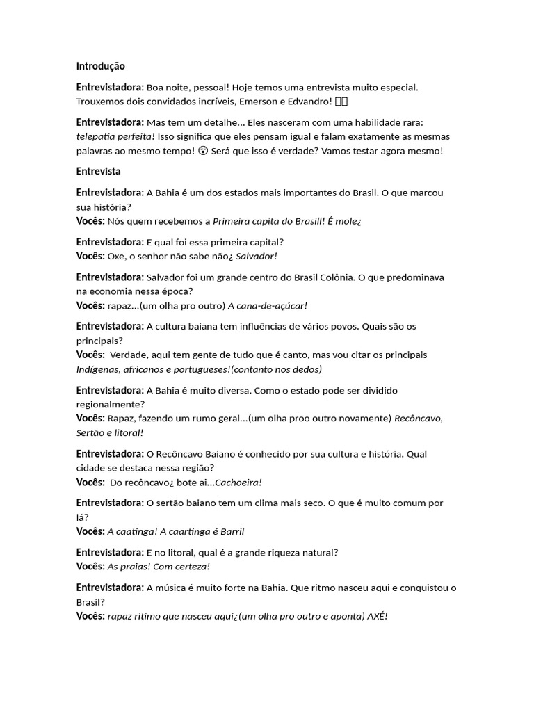 Roteiro Sarau | PDF