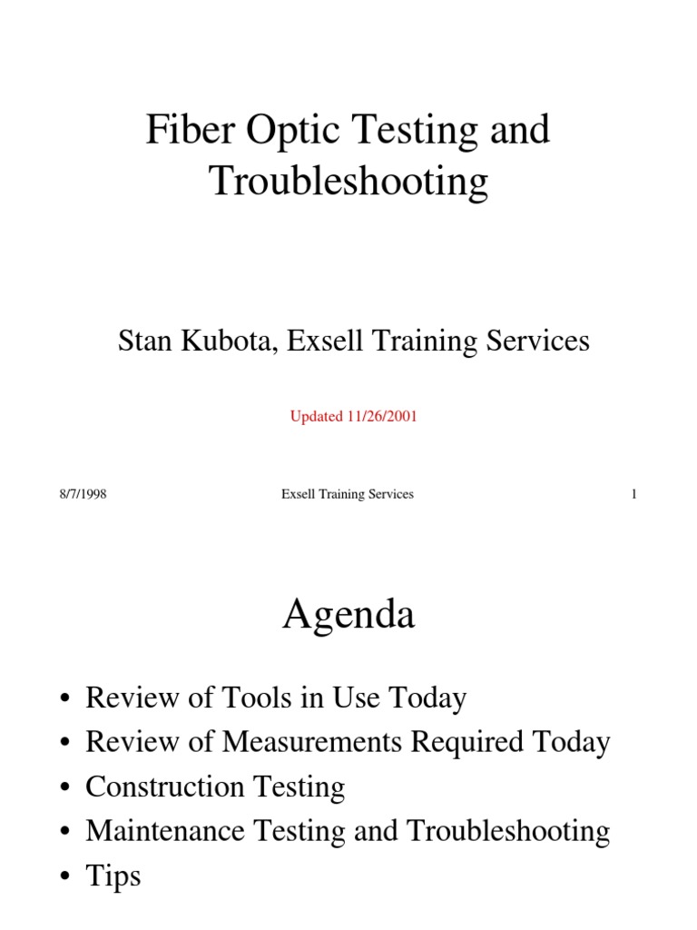 Fiber Optic Testing Troubleshooting Pdf