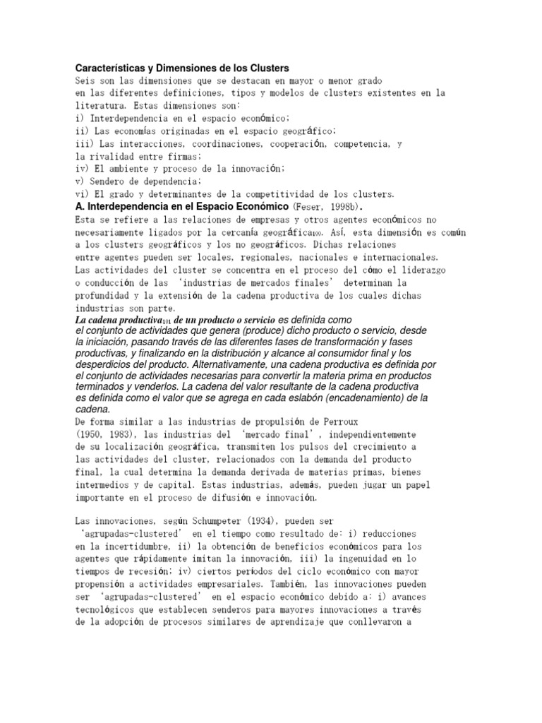 Características y Dimensiones de Los Clusters | PDF | Exterioridad ...