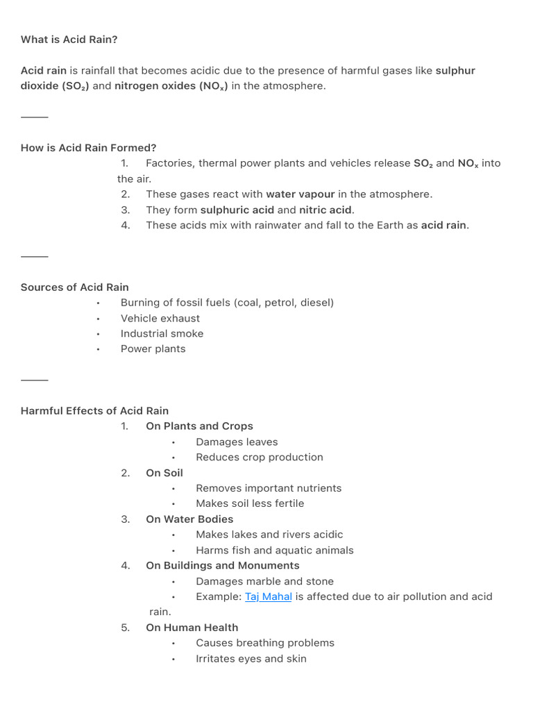 What Is Acid Rain | PDF