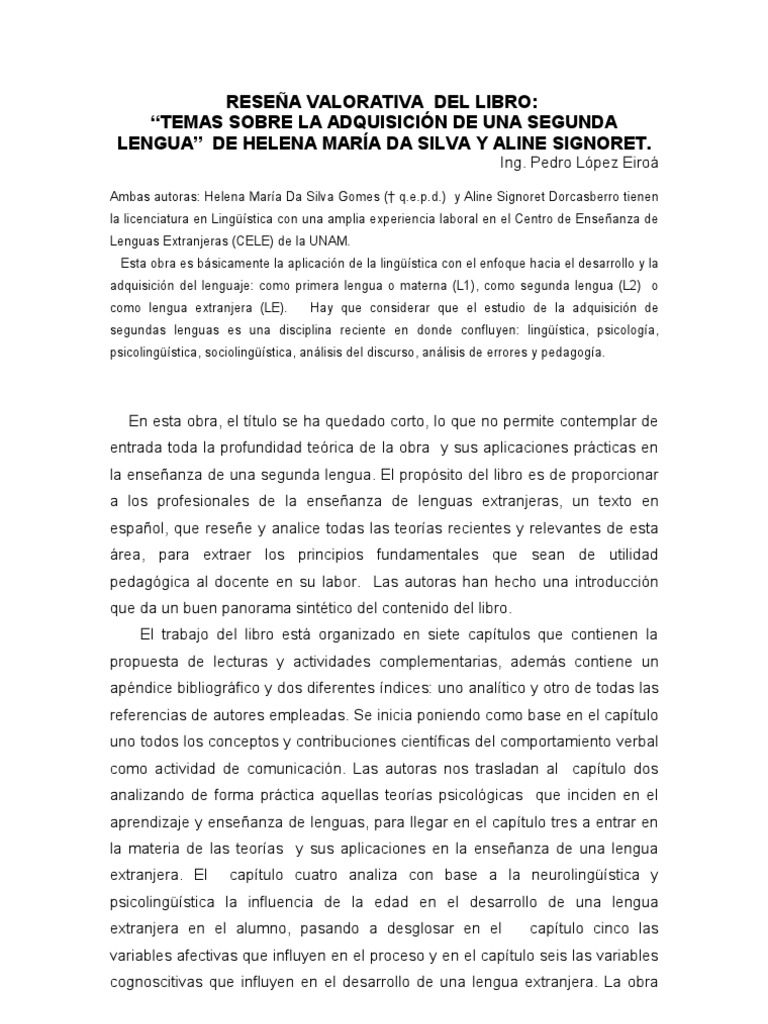 Claves para la adquisición de lenguas | PDF | Segundo lenguaje ...