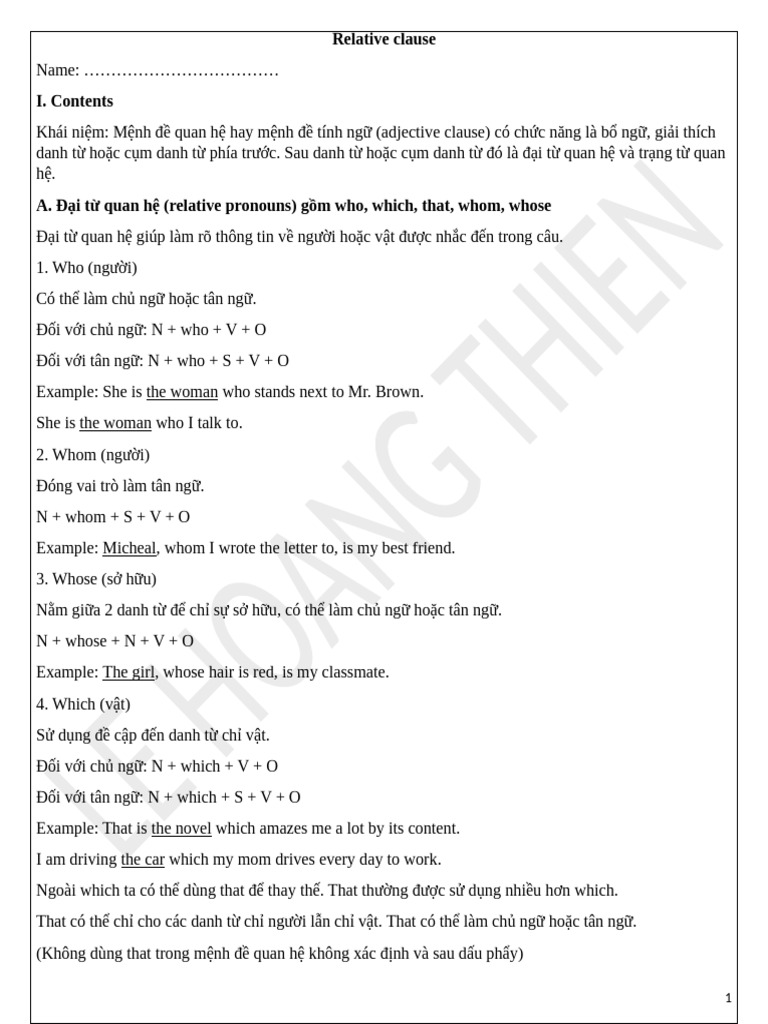 Relative Clause | PDF