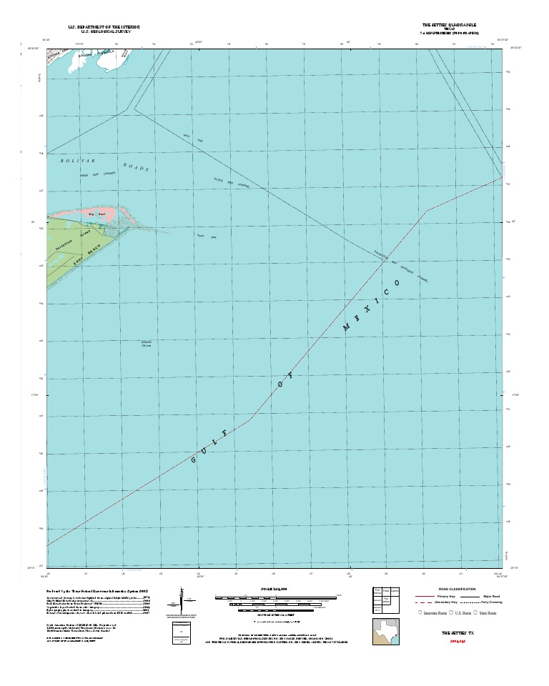 Topographic Map of Bolivar Jetties | PDF | United States Geological ...