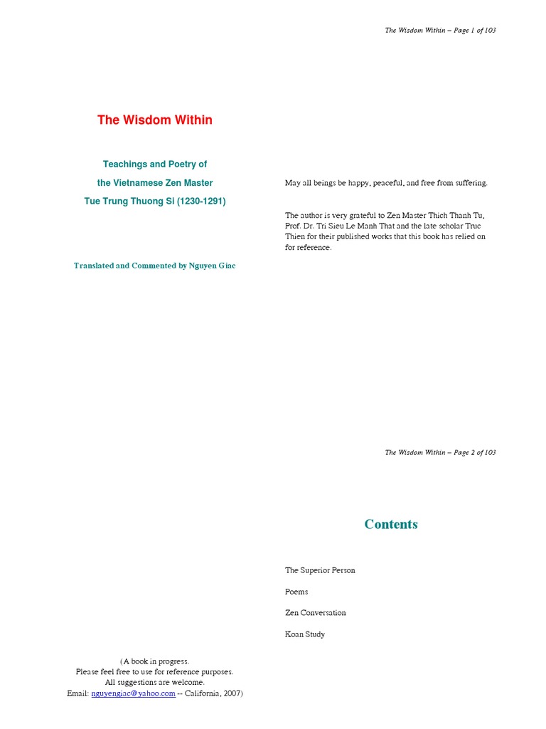 The Wisdom Within | PDF