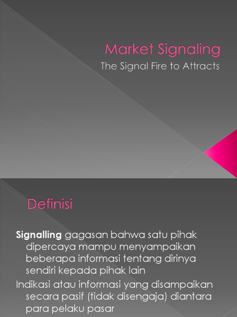 Market Signaling | PDF