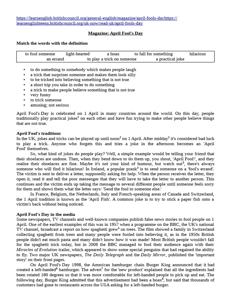 April Fool's DAy | PDF