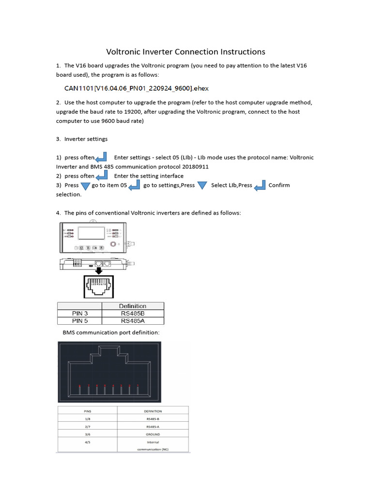Voltronic Inverter Connection Instructions | PDF | Computer Engineering ...