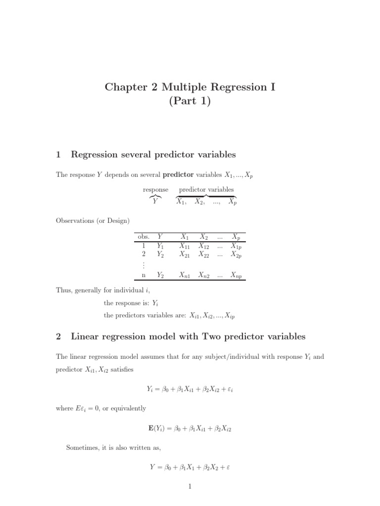 Math644 Chapter 2 Part1 | PDF | Linear Regression | Regression Analysis