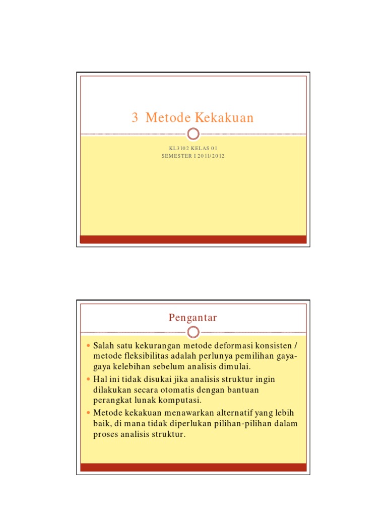 Analisis Metode Kekakuan Struktur | PDF | Metode & Bahan Ajar