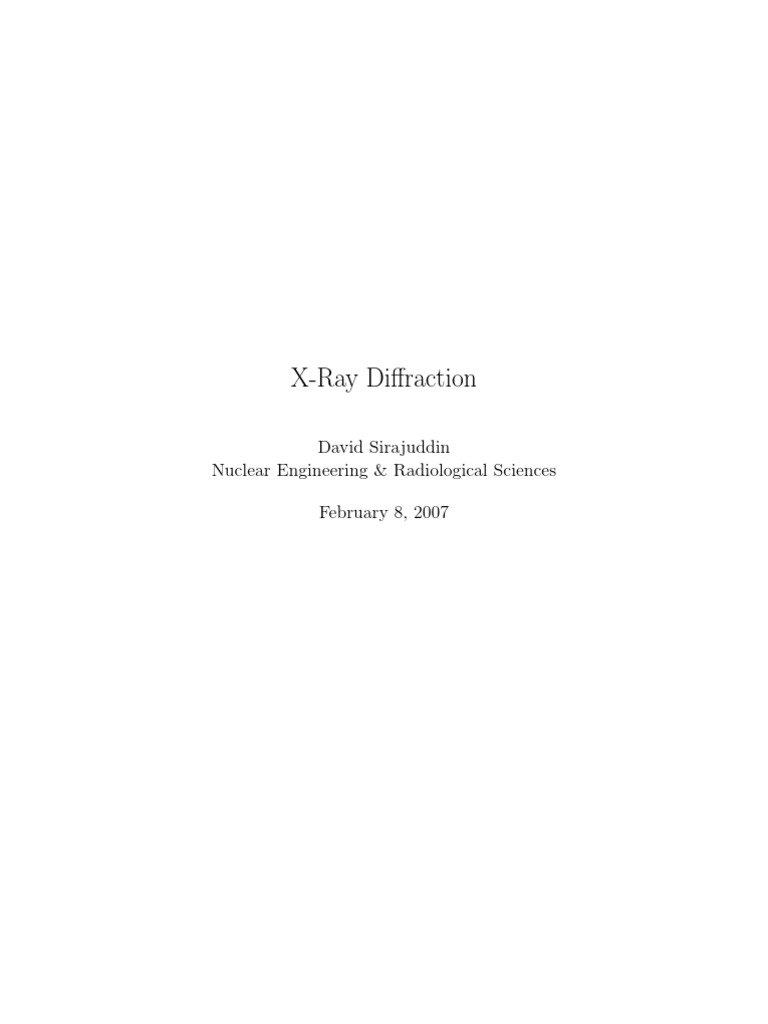 X-Ray Diffraction - Final Version | PDF