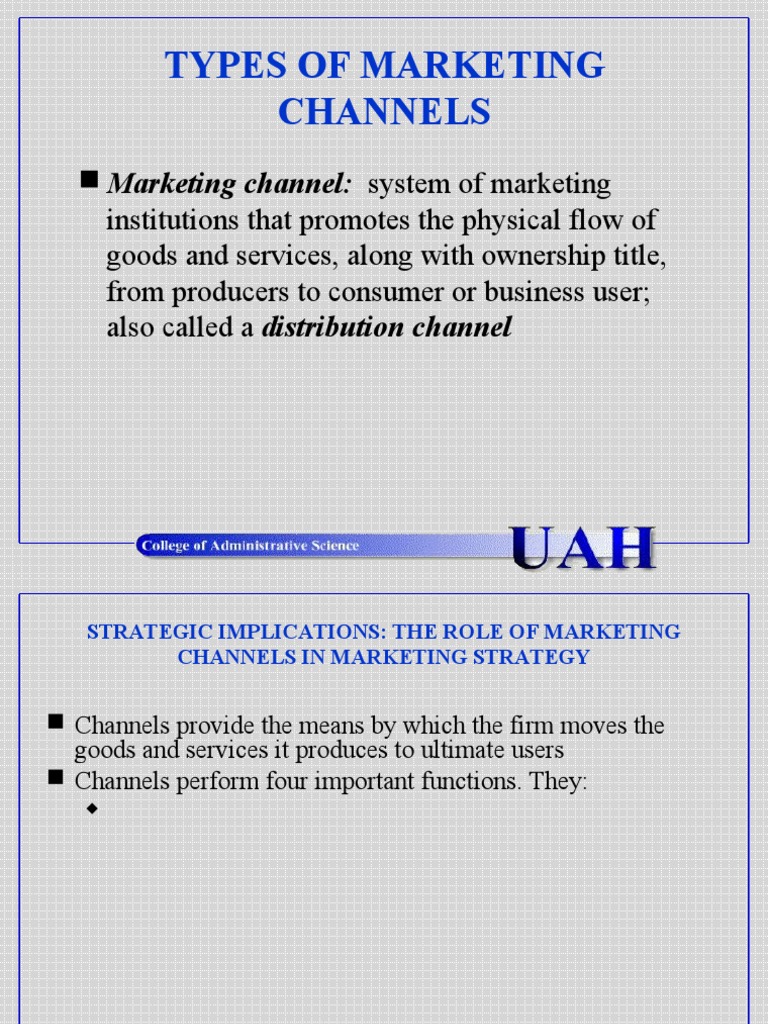 Types of Marketing Channels | PDF | Cargo | Marketing