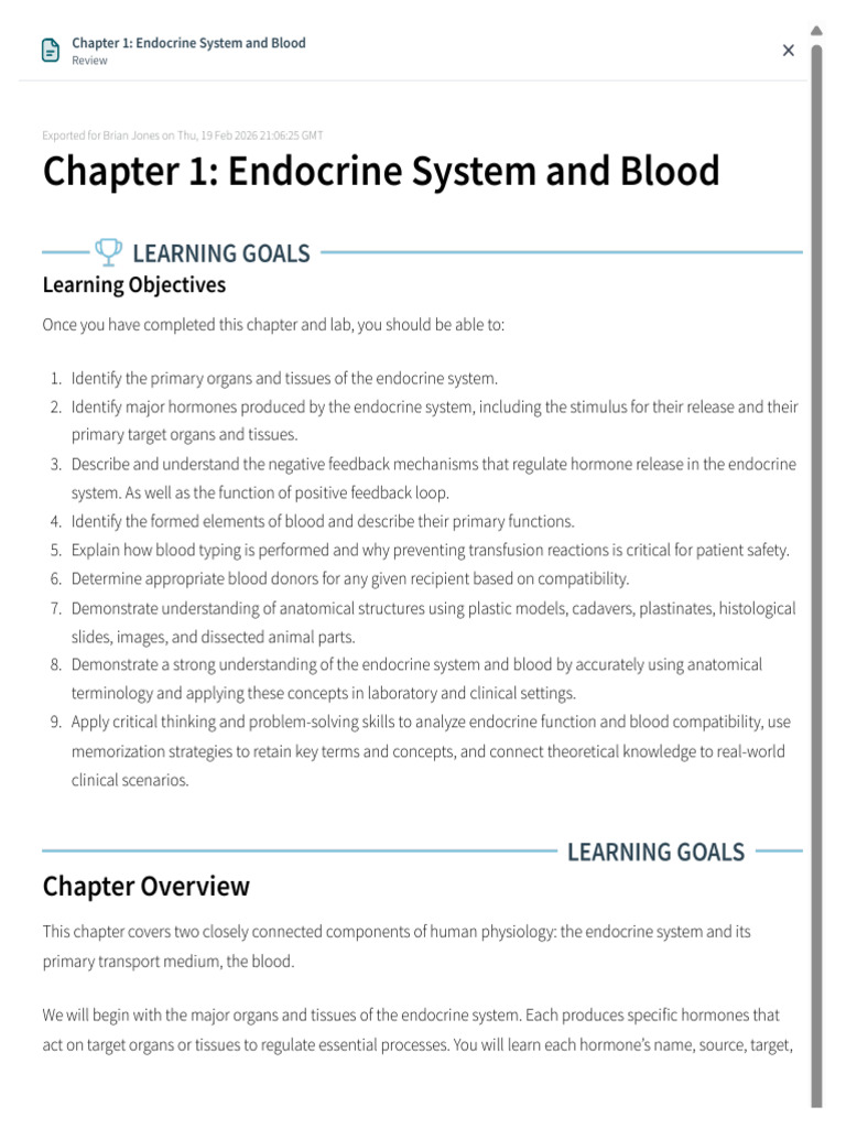 Chapter 1 - Endocrine System and Blood - Top Hat | PDF | Pancreas ...