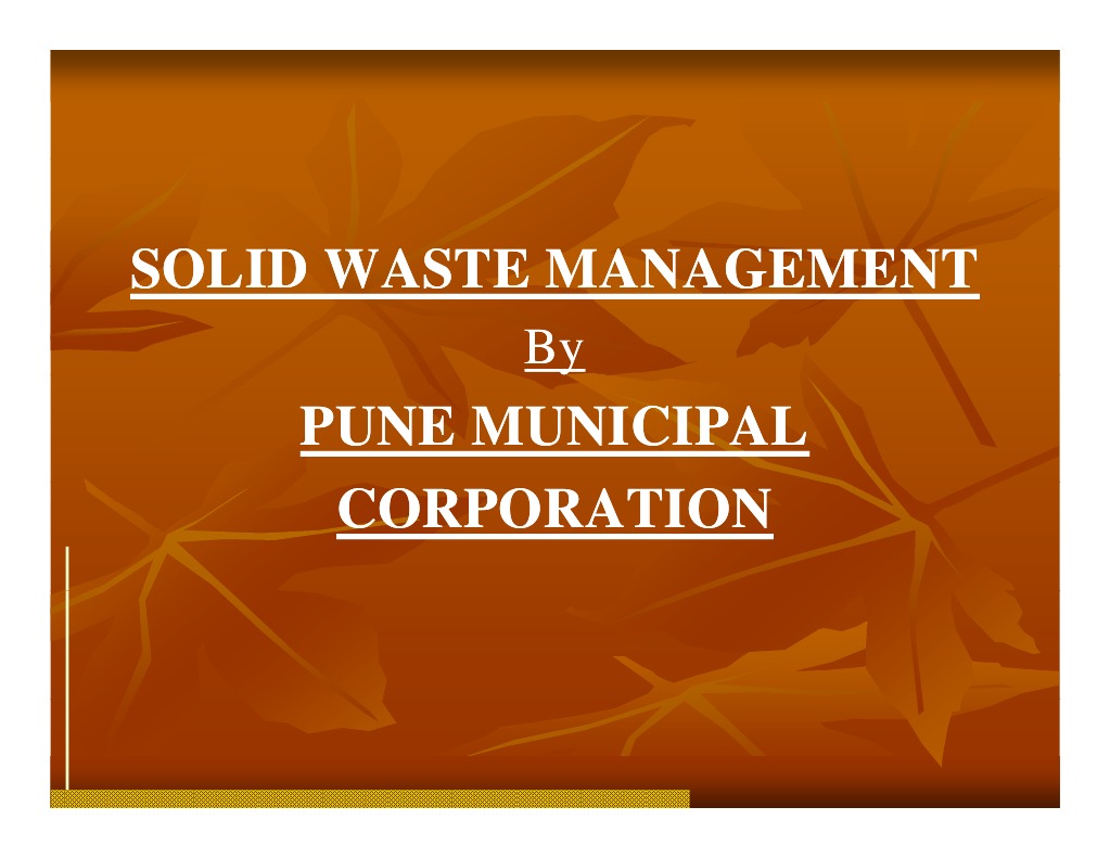 Waste Management in Pune Slides | PDF | Municipal Solid Waste | Waste