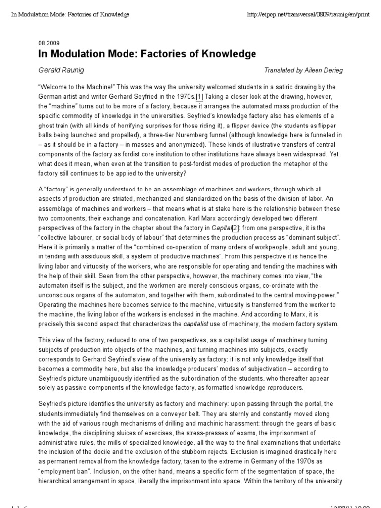 In Modulation Mode: Factories of Knowledge | PDF | Capitalism | Modularity