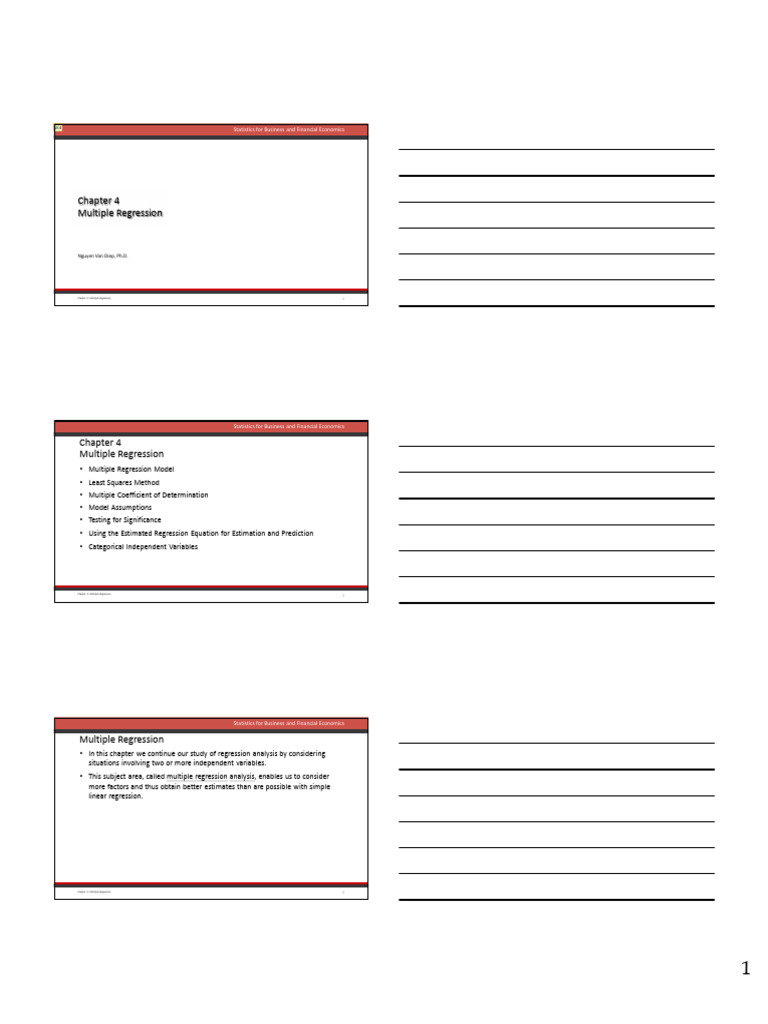 Chapter 4 - Multiple Regression | PDF | Errors And Residuals ...