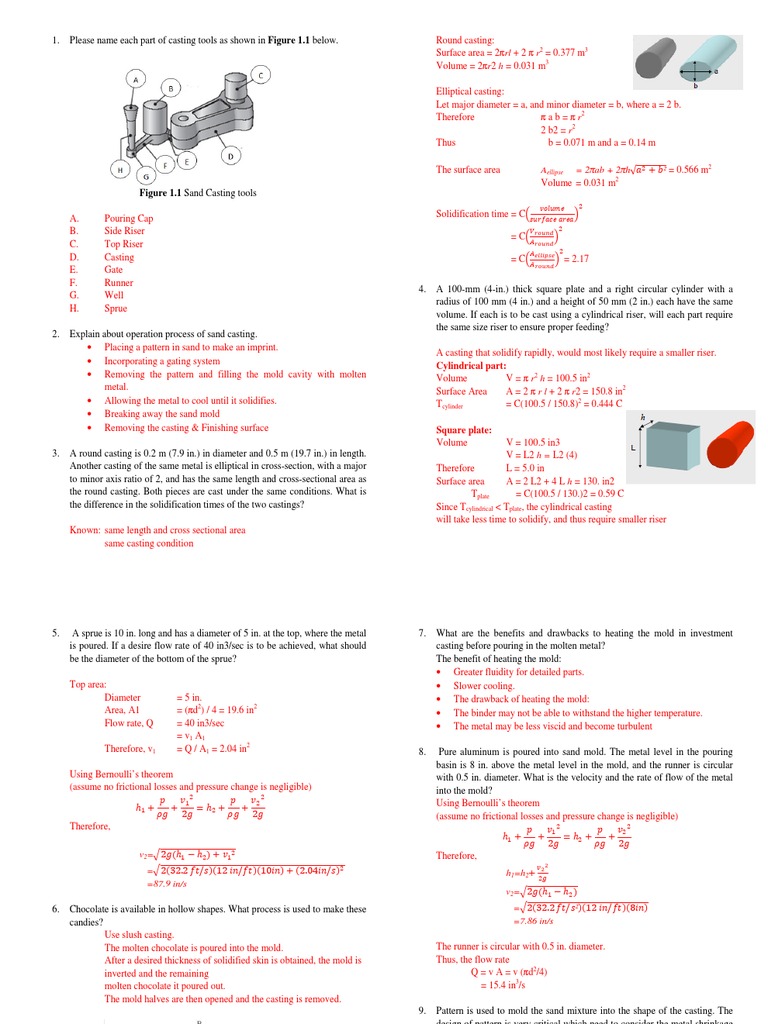 Tutorial Last Answer | PDF | Casting (Metalworking) | Wear