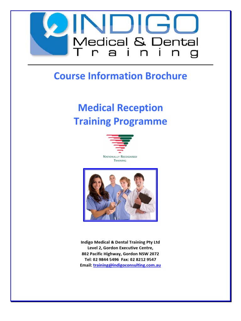 Indigo Medical Reception Training | PDF | Infection Control | Nursing
