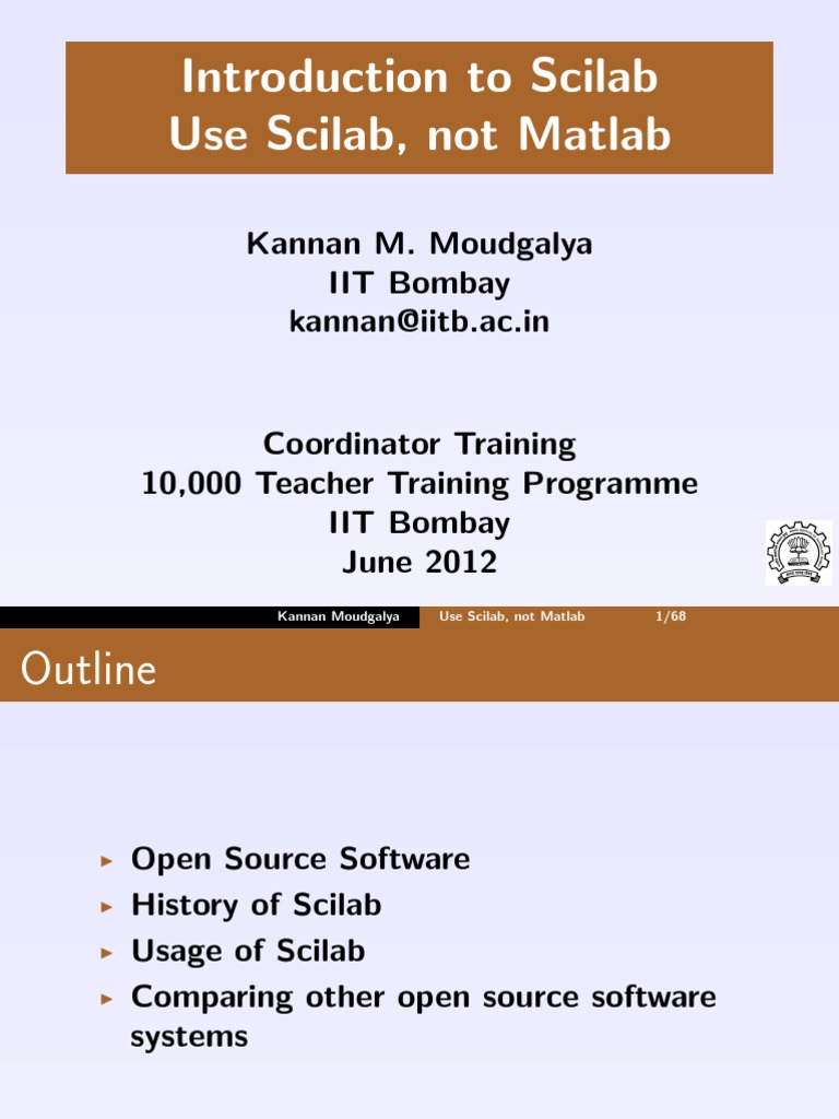 Introduction To Scilab | PDF | Matlab | Software