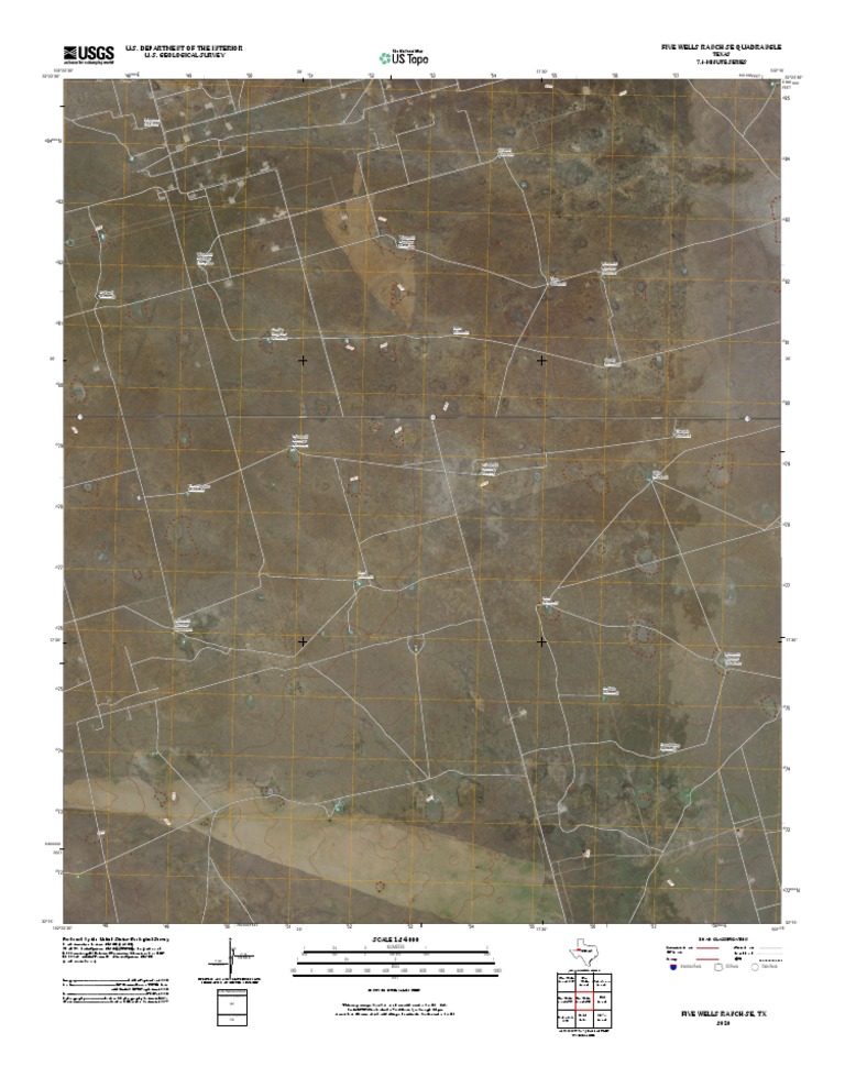 Topographic Map of Five Wells Ranch SE | PDF | United States Geological ...