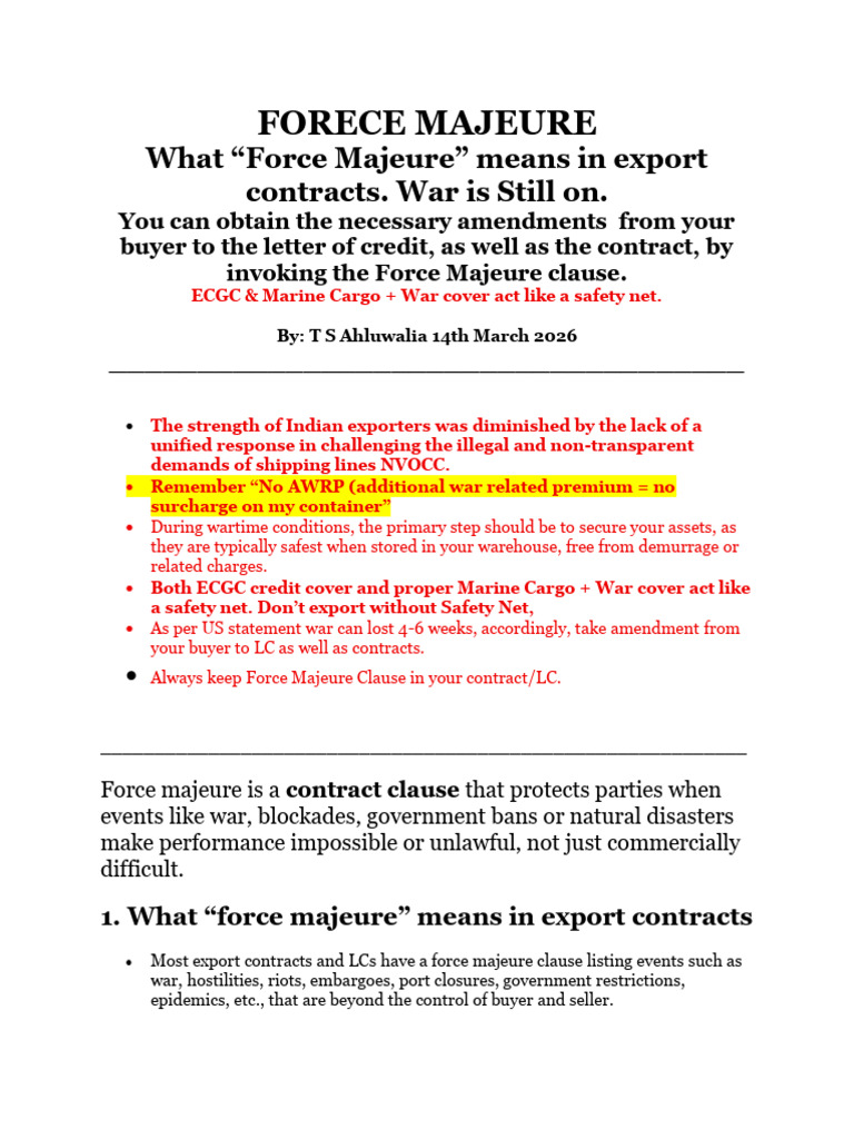 Force Majeure Is A Contract Clause That Protects Partiesnts Like War ...