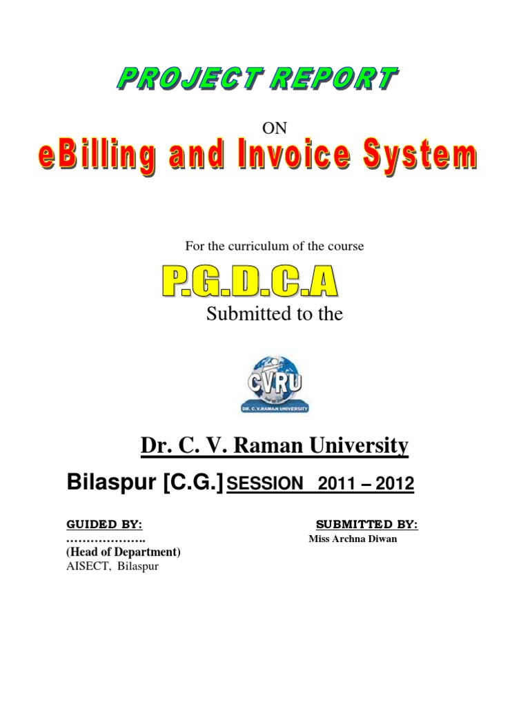 Ebilling Project Report | PDF | Invoice | Microsoft Excel
