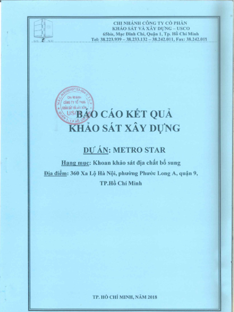 Bao Cao Ket Qua Khao Sat Xay Dung Metro Star | PDF