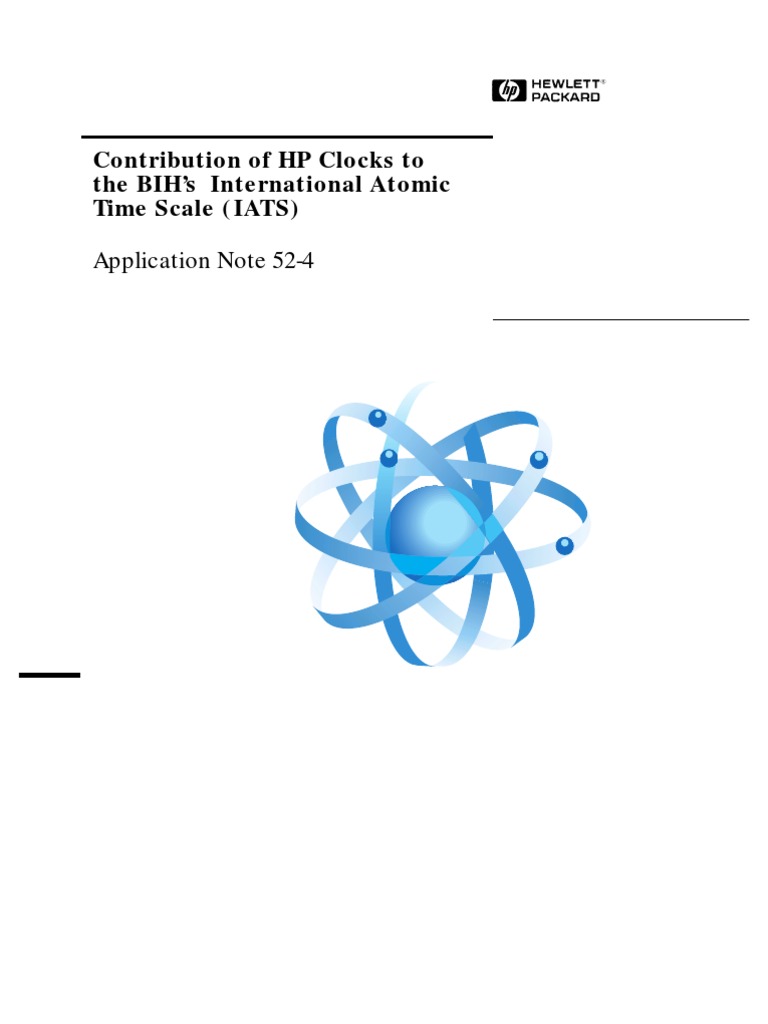 HP-AN52-4 - Contribution of HP Clocks To The BIH's International Atomic ...