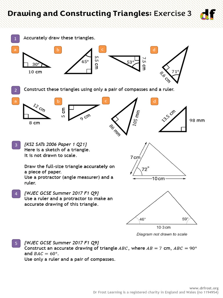 Drawing and Constructing Triangles - Exercise 3 | PDF | Euclidean Plane ...