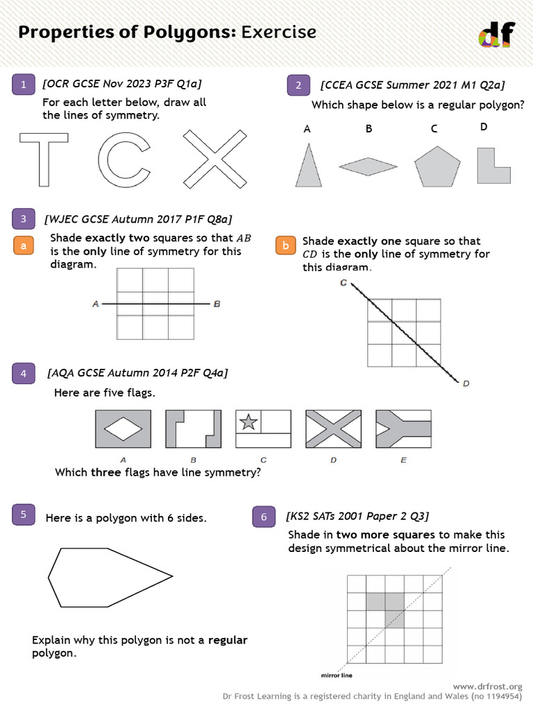 Properties of Polygons - Exercise | PDF | Symmetry | Classical Geometry