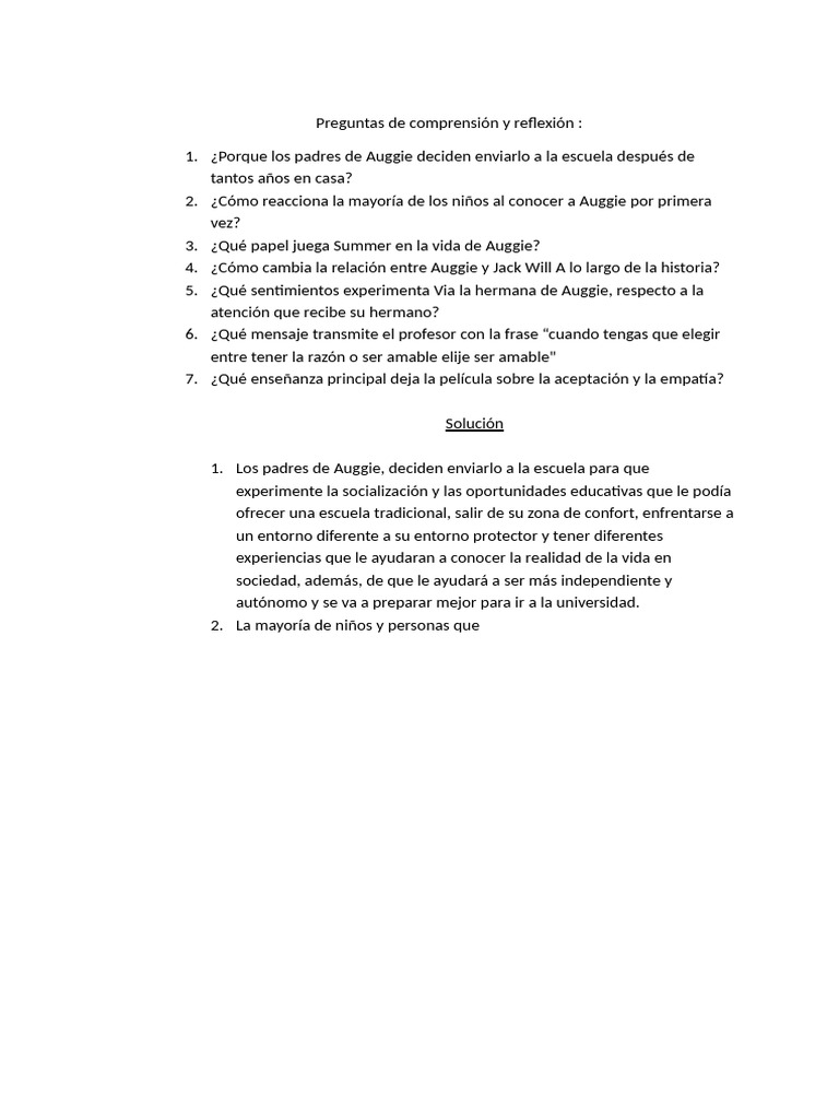 Preguntas de Comprensión y Reflexión | PDF