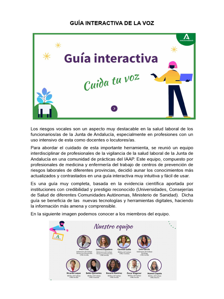 Sevilla Guia Interactiva Cuidatuvoz | PDF | Seguridad y salud ocupacional