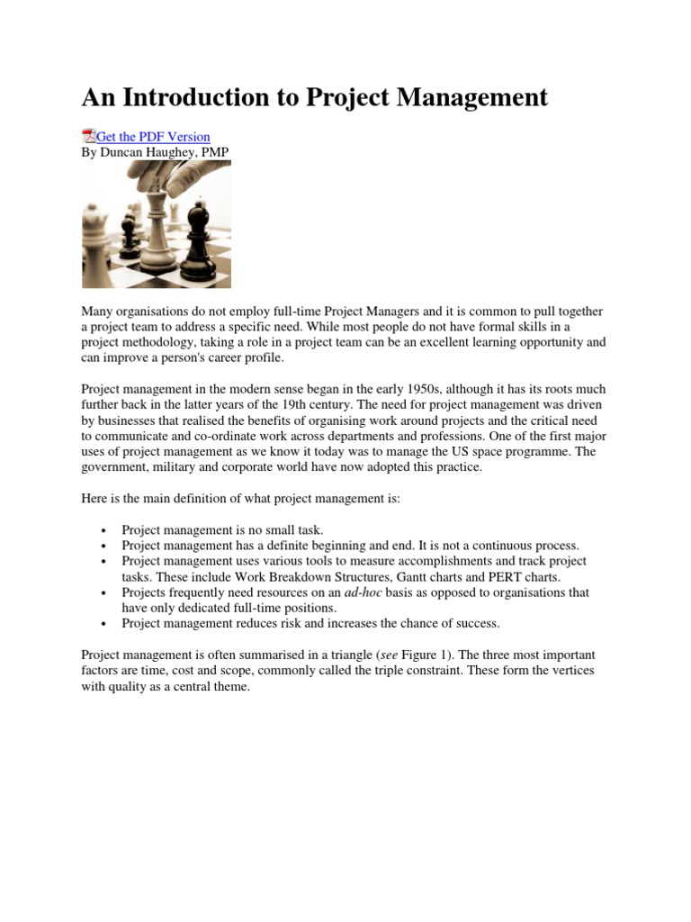An Introduction To Project Management | PDF | Project Manager | Project ...