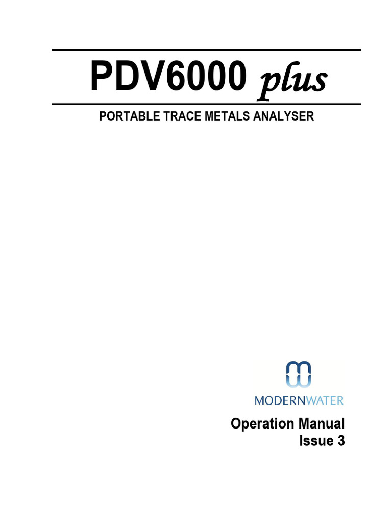 PDV6000plus Operation Manual (Issue 3 With MWM Logo) | PDF | Electricity