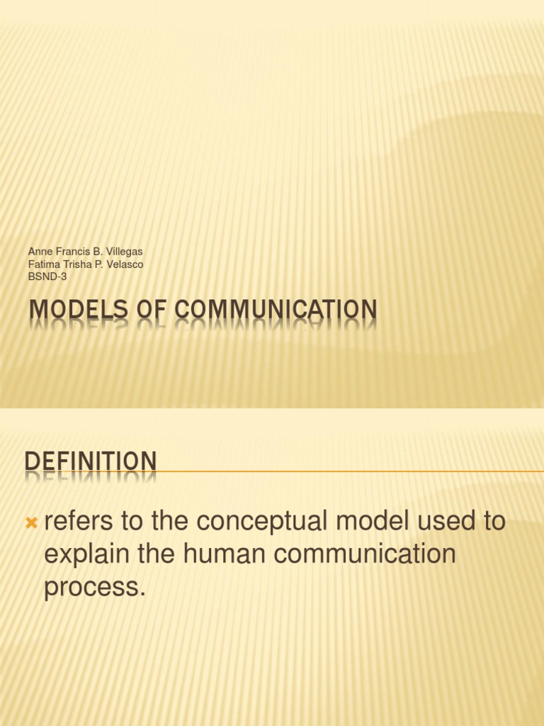 Models of Communication Explained | PDF | Communication ...