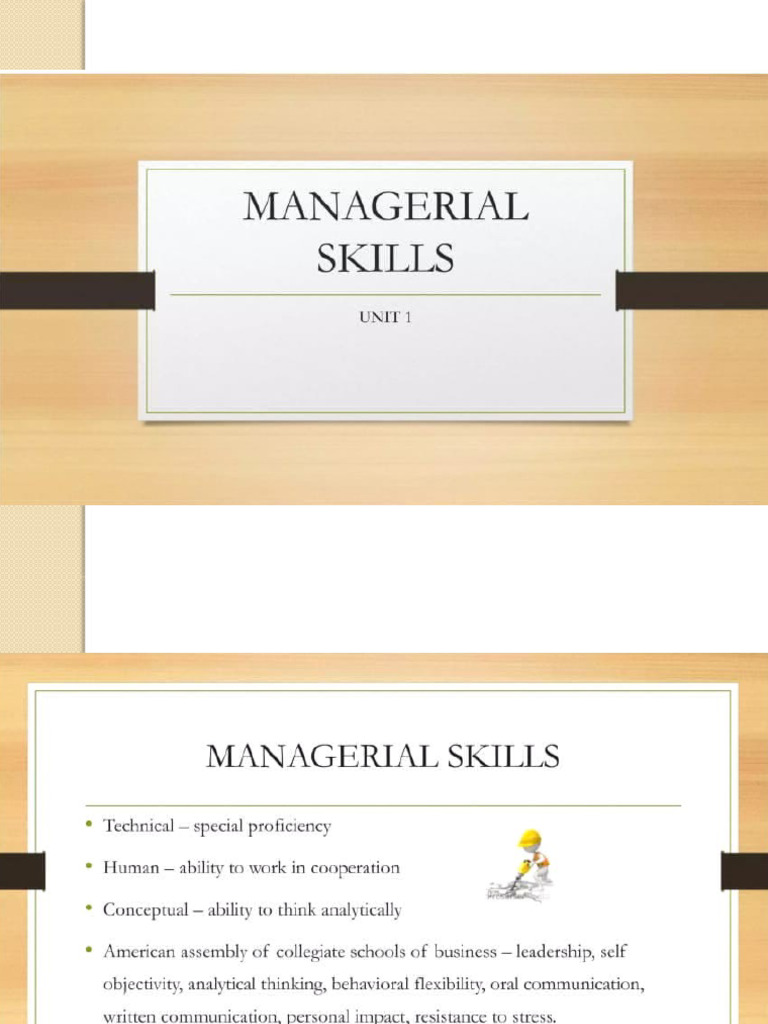 Unit 1 Managerial Skills | PDF