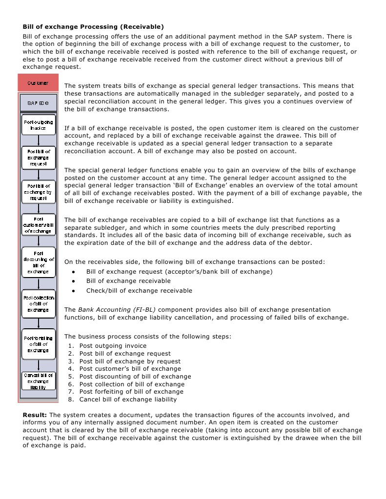 SAP Bill of Exchange Processing Guide | PDF | Invoice | Negotiable ...
