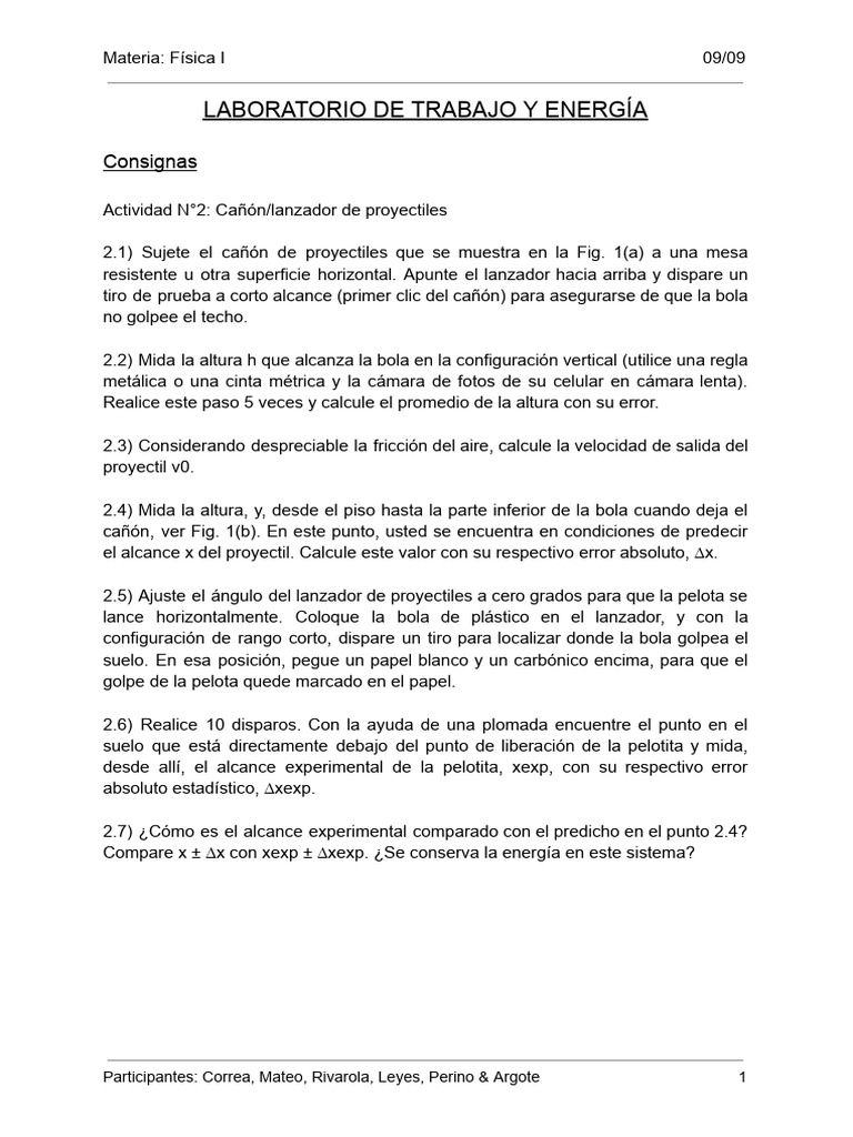 Lab3 Mateo Correa Rivarola Leyes Perino Argote | PDF | Lanzador | Física