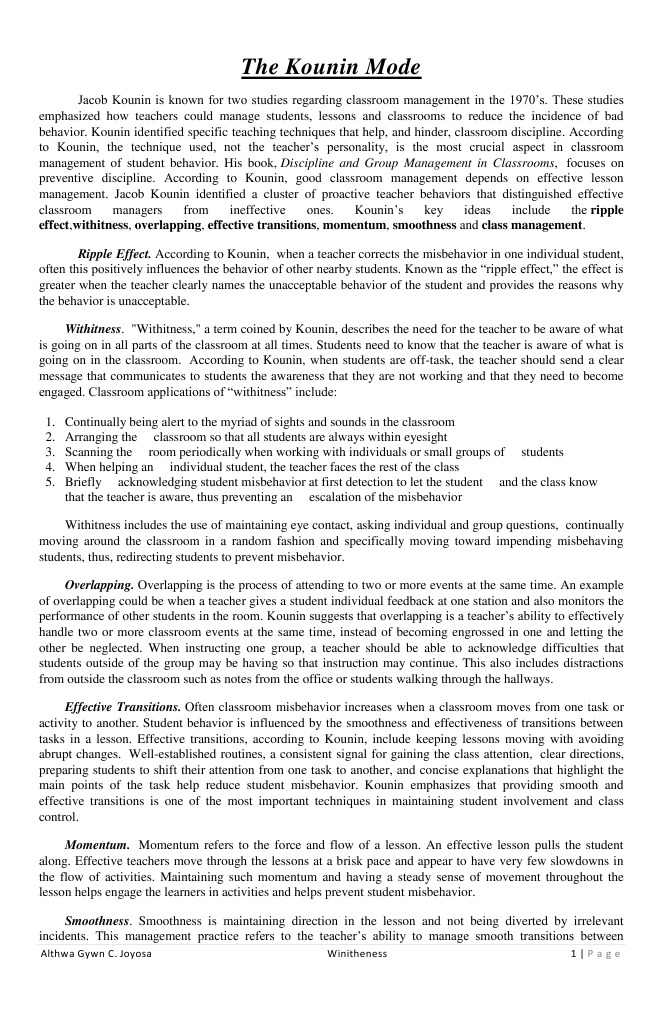 What Is Withitness | PDF | Classroom Management | Classroom