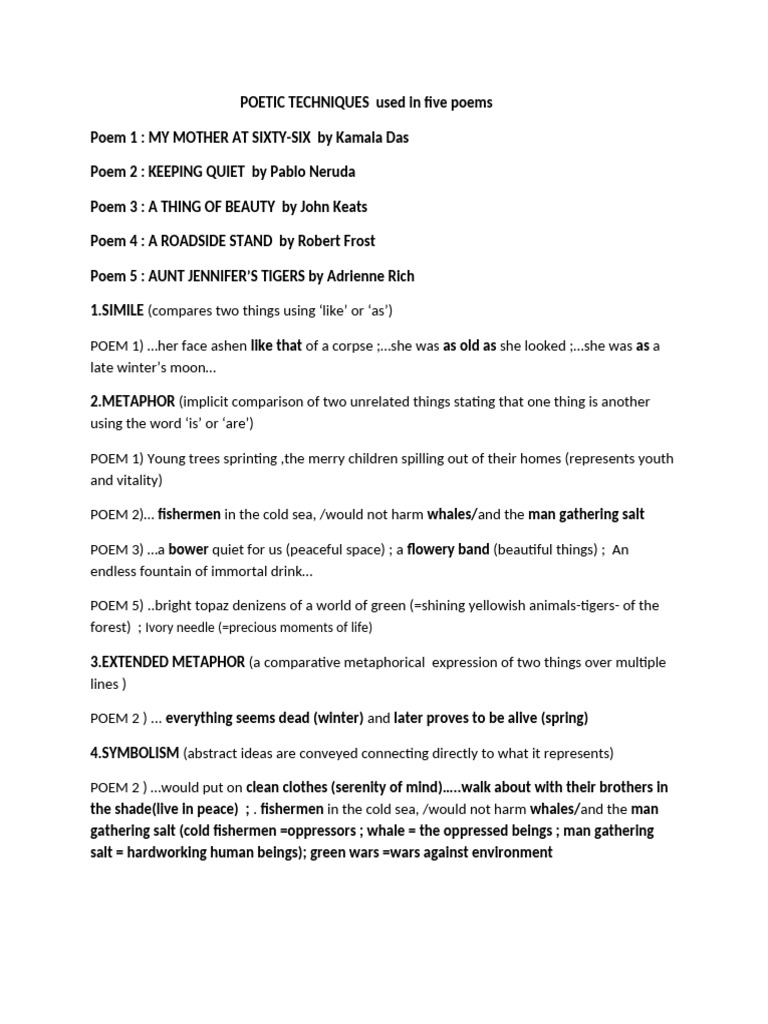 Poetic Techniques | PDF | Poetry | Linguistics