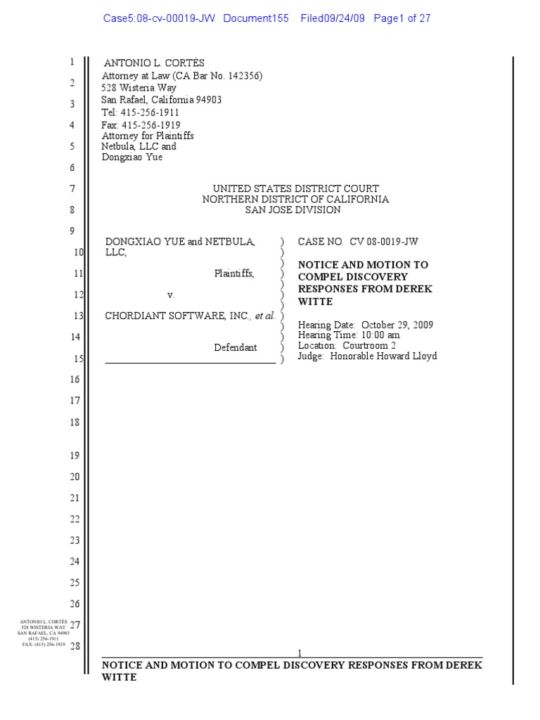 Motion To Compel Discovery2..Federal | PDF