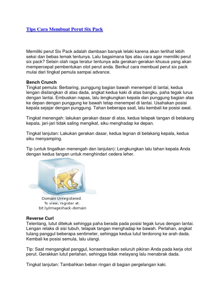 Tips Membentuk Perut Six Pack Efektif | PDF