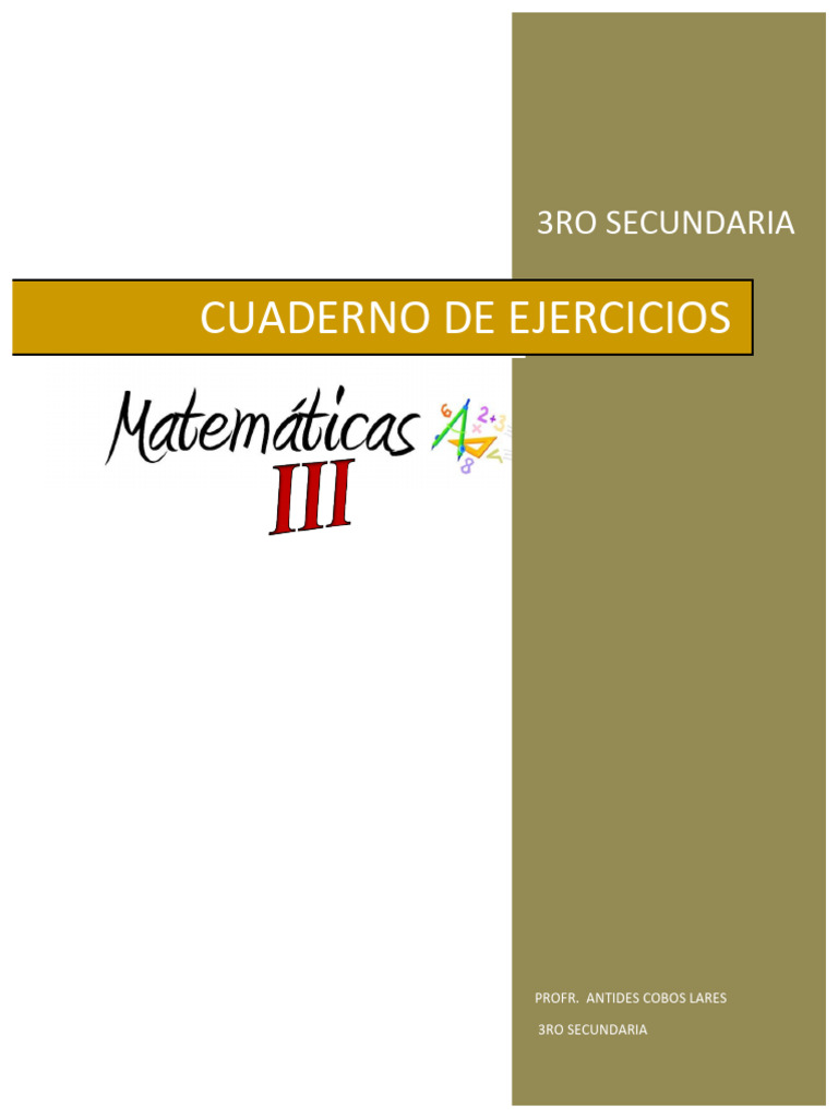 Cuadernilllo Extraordinario Matematicas 3er Grado Sec2 Jun 2020 | PDF ...