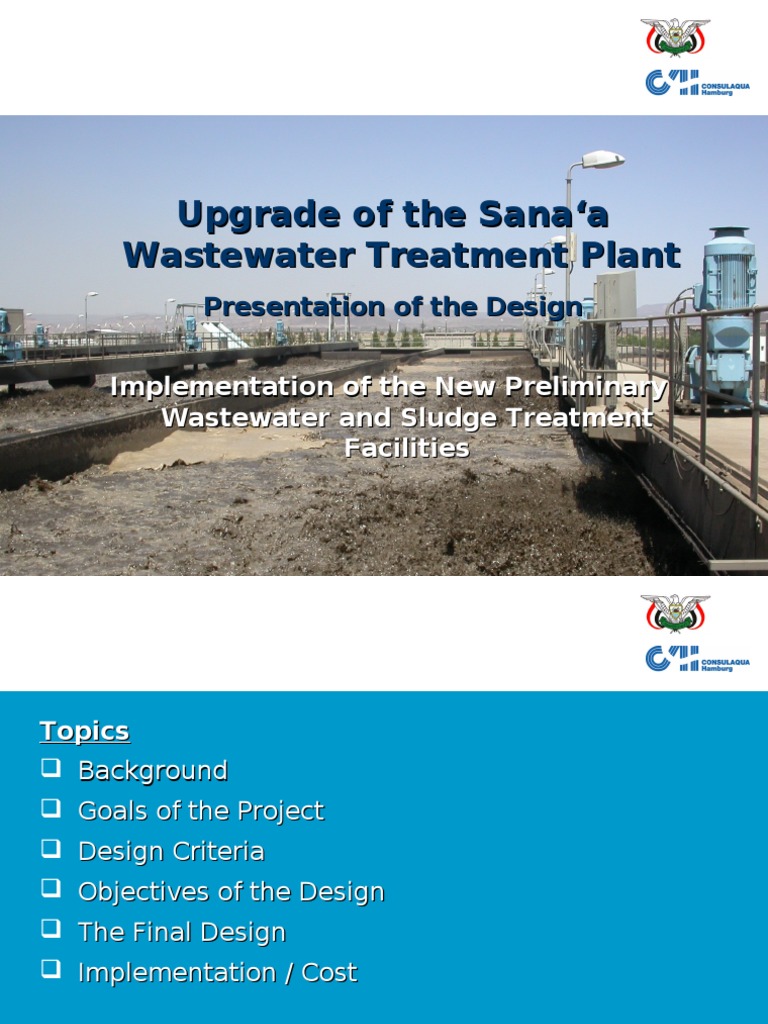 Sana'a WWTP Upgrade Overview | PDF | Sewage Treatment | Anaerobic Digestion