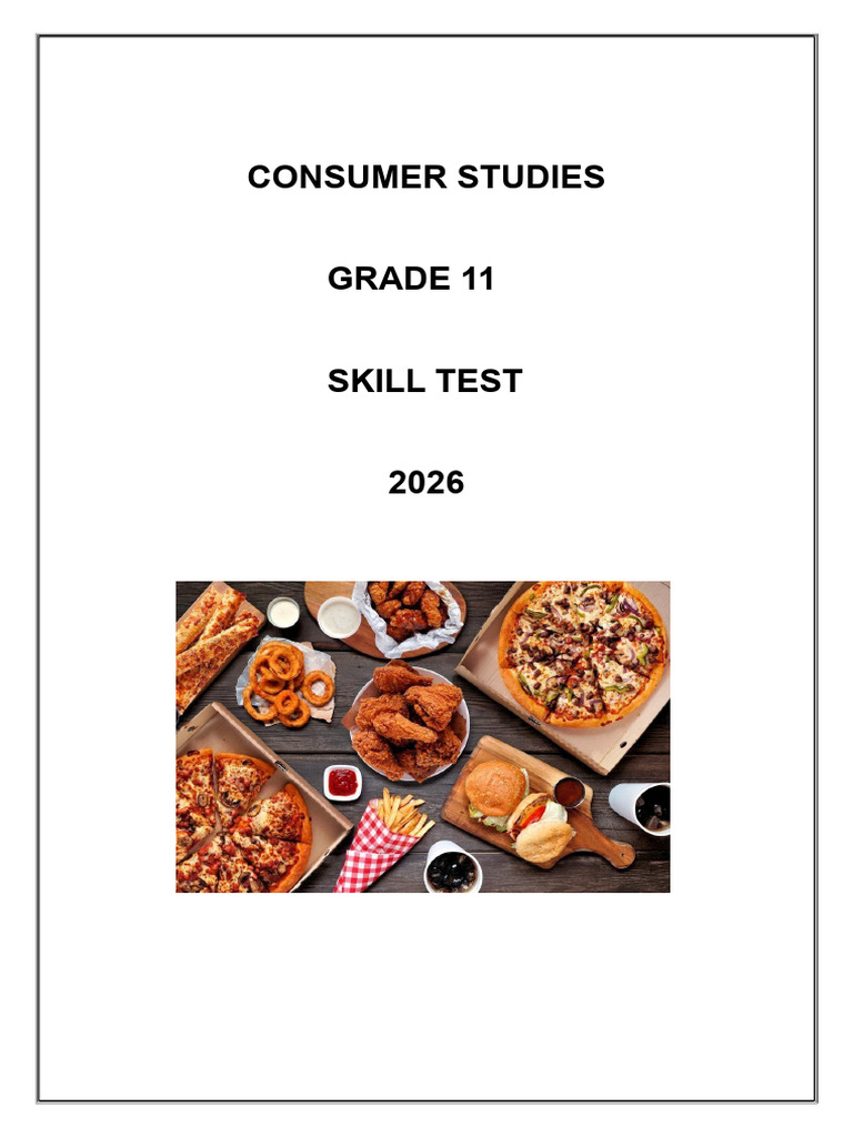 2026 Consumer Studies Grade 11 Skills Task | PDF